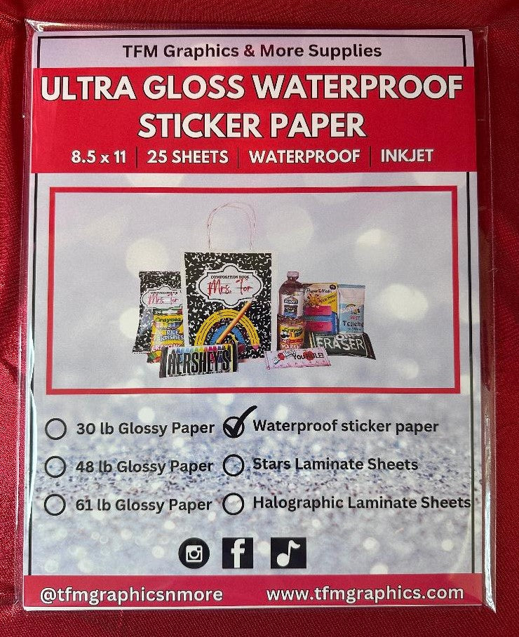 Ultra Gloss Waterproof Sticker Paper